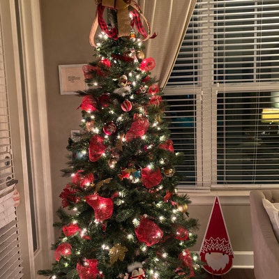 Christmas Tree Topper / Red Truck Tree Topper / Xmas Red Buffalo ...