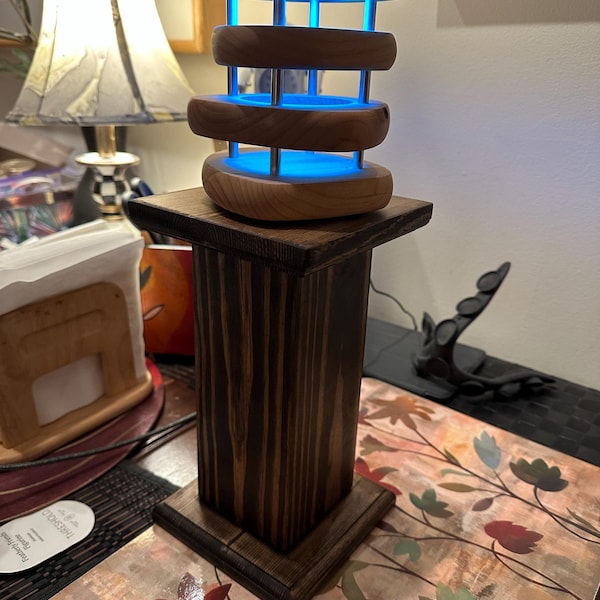 Wood Pedestal Risers, Small Plant Risers, Walnut Stained Risers , Black ...