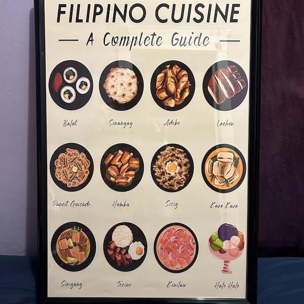 Filipino Food Art Print, Filipino Cuisine Wall Art, Philippines Food ...