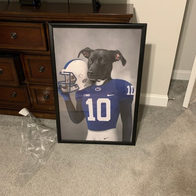 American Football Pet Portrait, NFL Dog Portrait, Poster, Custom Dog ...