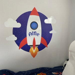 Personalised Name Rocket Space Ship Vinyl Wall Sticker Boys - Etsy