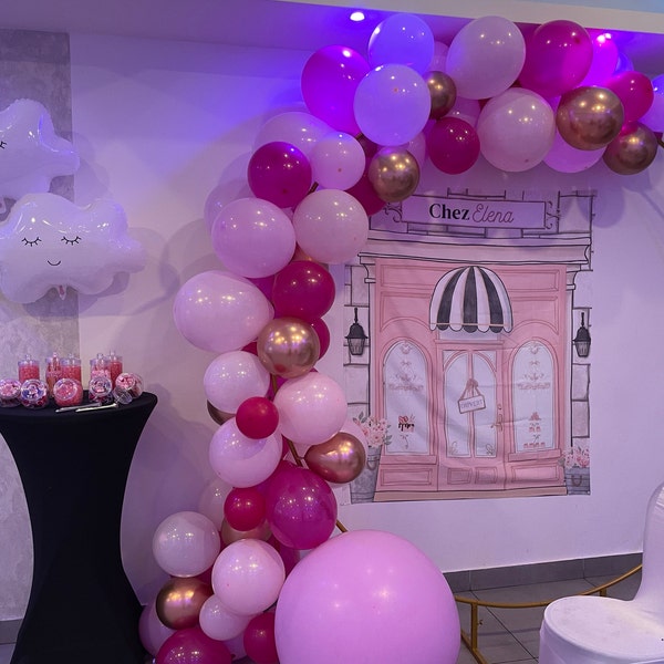 Custom Café Party Banner, Paris French Patisserie Storefront Bakery ...