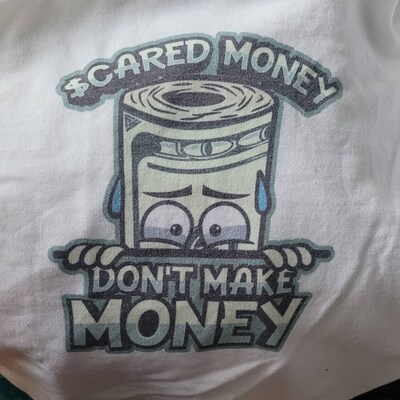 Scared Money Don't Make Money Cash Cartoon Character Sweating Gangster ...