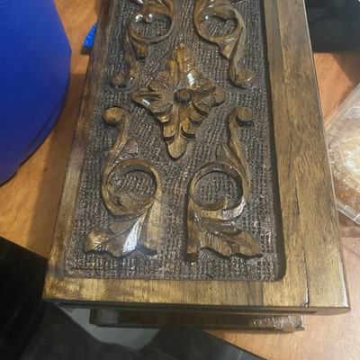 Secret Lock Wooden Box, Carved Wooden Chest, Wooden Locking Box, Wooden ...