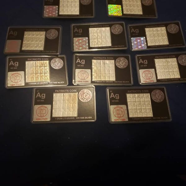 1000 Silver Bars 1 Grain Each .999 Pure Silver 24 Bars Snaps Apart Pure ...