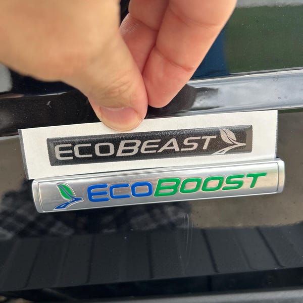 Gel Coated (domed) FORD ECOBEAST Emblem Overlays Ecoboost Eco Boost ...