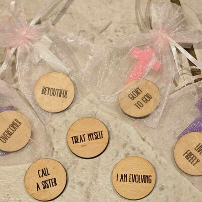 Positive Affirmation Tokens 30 Positivity Tokens Customizable Wooden ...