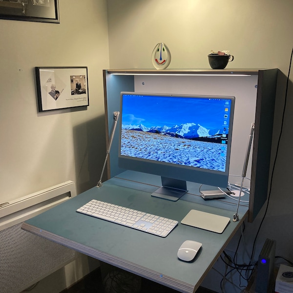 27” MONITOR DESK• -premium White- Office Desk Home Office Work Space ...