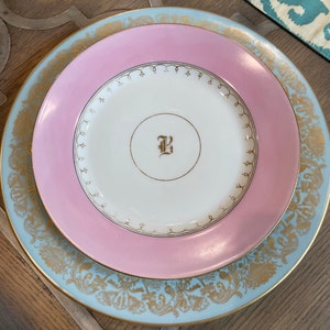 12 Antique Spode Dinner Plates W Spring Green Border, Hand Painted ...