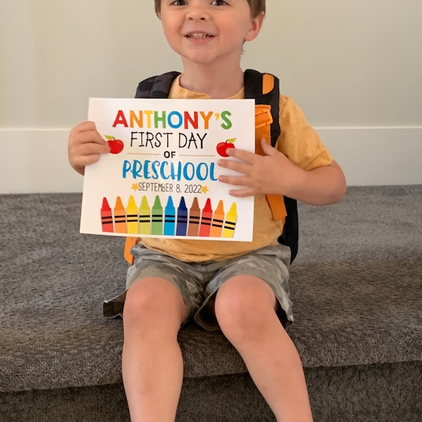 Editable First Day of School Sign, Printable Sign, Personalized School ...