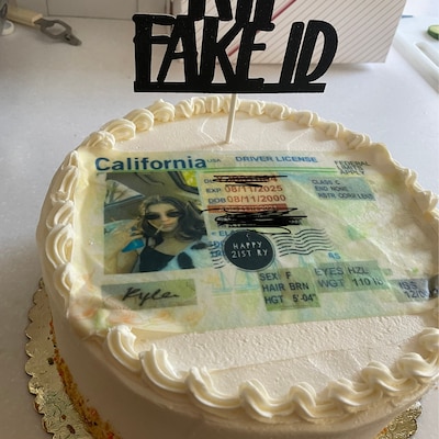 RIP Fake ID Cake Topper, Finally Legal Topper, 21st Birthday Cake ...