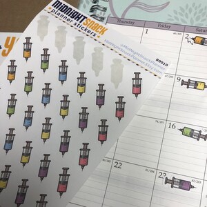 Injection Reminder Planner Stickers Needle Icon Stickers - Etsy