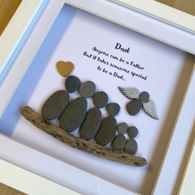 Fathers Day Gift, Dad Pebble Art, Pebble Frame Gift, Personalised Dad ...