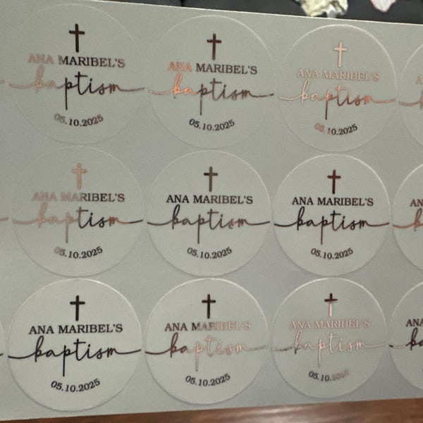 Personalized Baptism Label, Baptism Sticker, Christening Sticker ...