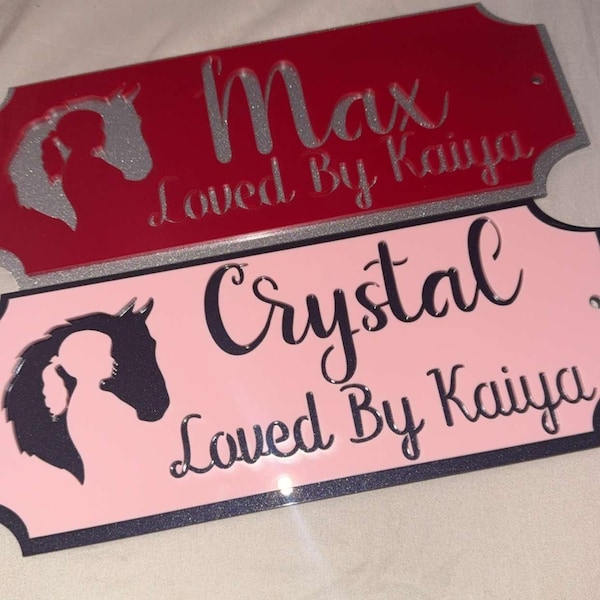Stable Name Plate / Plaque Cut Out Traditional W/modern Twist Design Stable Door Sign Stall/barn ...
