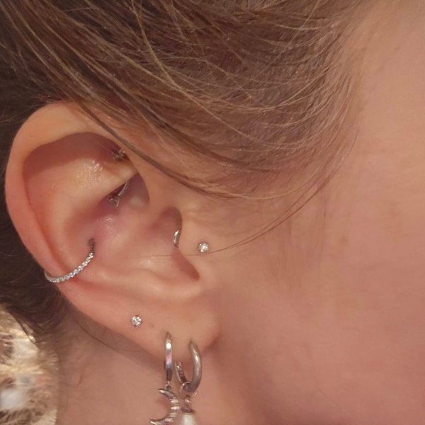 16G / 18G Conch Clicker Hoop, 16g/18g Conch Ring, Slim Hoop Earring ...