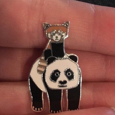 Panda Enamel Pin Badge, Limited Hard Enamel Silver Plated Pin Badge ...
