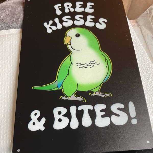 Beware of the Tiny Raptor Metal Sign, Green Quaker Sign for Cage ...