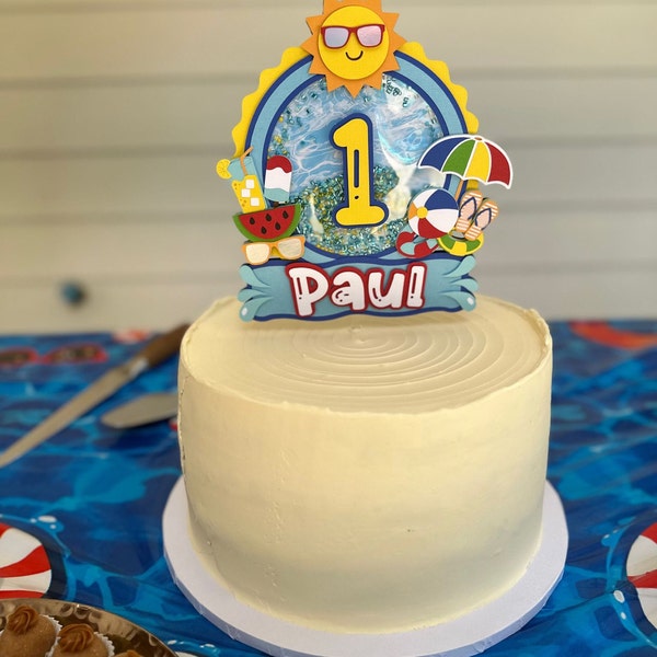 Pool Party Cake Topper| Beach Cake Topper| Pool Party Birthday| Beach ...