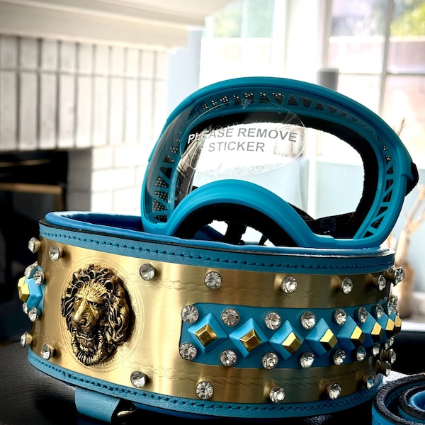 Gold Brass Stone Collars Handmade Dog Collars Personalized Collars Dog ...