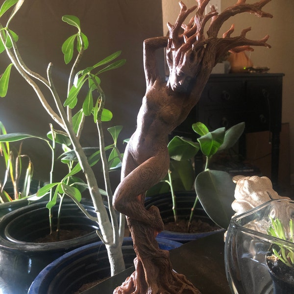 Dryad Statue, Hand Painted Resin Sculpture | Mythical Forest Creature ...