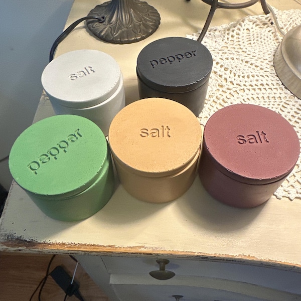 Concrete Salt Pepper Sugar Bowls, Salt Cellar With Lid, Spice Bowl ...