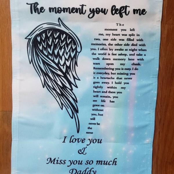 Personalized in Memory Garden Flag, Angel Wing Memorial Flag, Cemetery ...