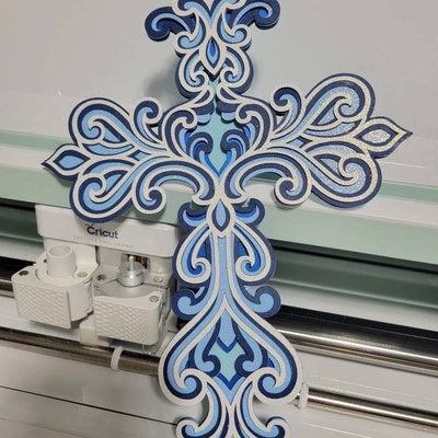 Laser Cut Cross SVG Template Multilayer Vector Cross Cutting File ...