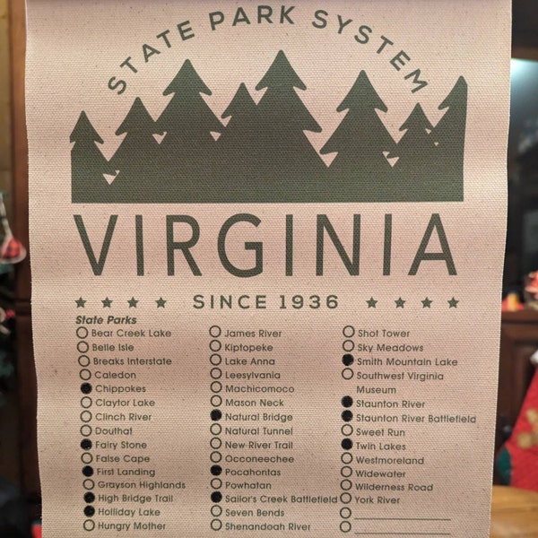VA State Park Adventure Checklist WITH Pen // Virginia State Park ...