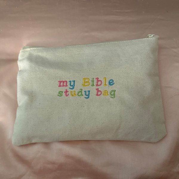 My Bible Study Bag Canvas Zipper Pouch Bag, Christian Pencil Case ...