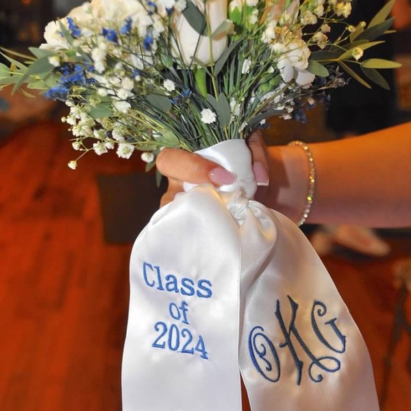 SATIN Monogram Nosegay Ribbon - Prom/homecoming/hoco/school Dance - Etsy