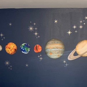 Sun & Planets Wall Stickers Set Solar System Kids Room Decor - Etsy