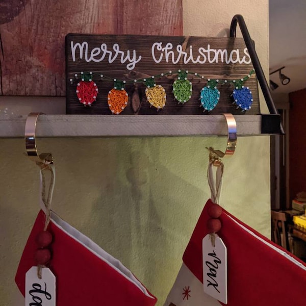 Merry Christmas Lights String Art - Etsy