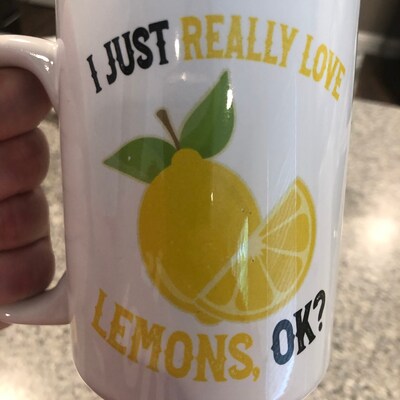 I Love Lemons Mug Cute Lemon Mug for Lemon Lovers Funny Lemon Gift Mug ...