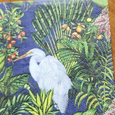 Decoupage Napkins Blue Bird & Flowers Paper Napkins Set of - Etsy