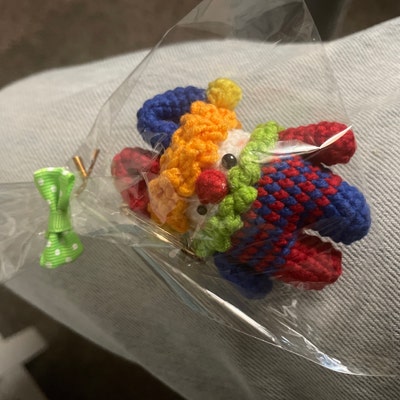Crochet Clown Keychain, Cute Clown Keychain, Crochet Joker Key Ring ...