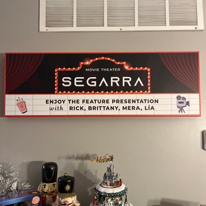 Movie Theater Sign Home Theater Sign Family Name Sign Movie Wall Art ...