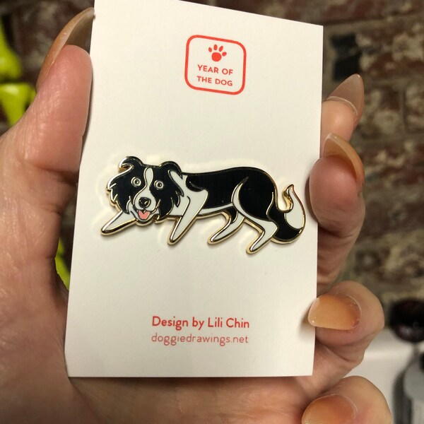 Border Collie / Herder - Dog Enamel Pin - Etsy