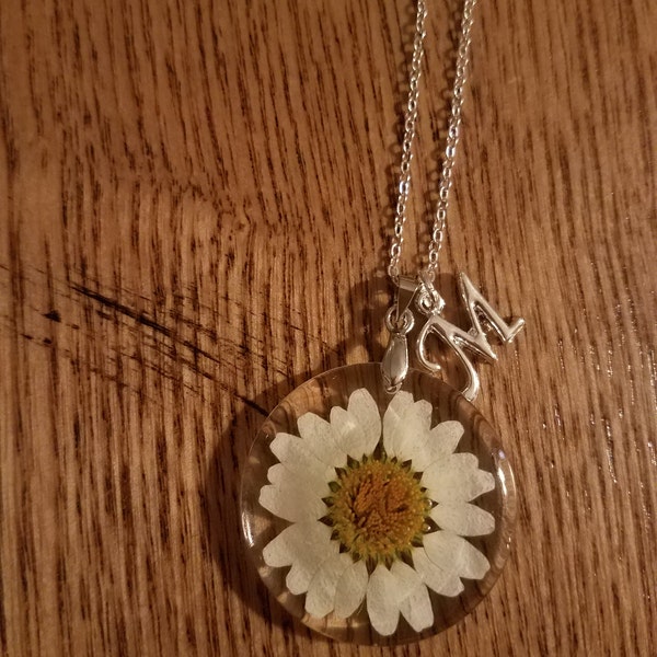 Personalized Dried Daisy Flower Necklace Flower Girl Gift Real Daisy ...
