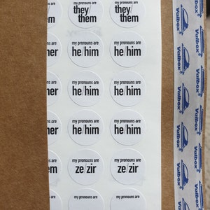 500 Small Round Pronoun Stickers for Conference Badges, Nametags, Etc ...