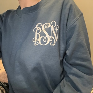 Monogrammed Sweatshirt Monogram Sweater Crewneck Gift | Etsy