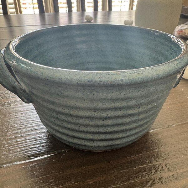 Bread Baker - Pottery Bread Baking Pot in Blue Glaze - 12 Recipes ...