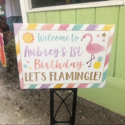 Flamingo Birthday Sign, Flamingo Yard Sign, Flamingo Sign, Flamingle ...