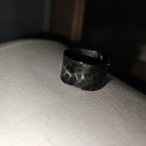 Hand Forged Stainless Steel Ring With a Ball Peen Hammer Texture - Etsy