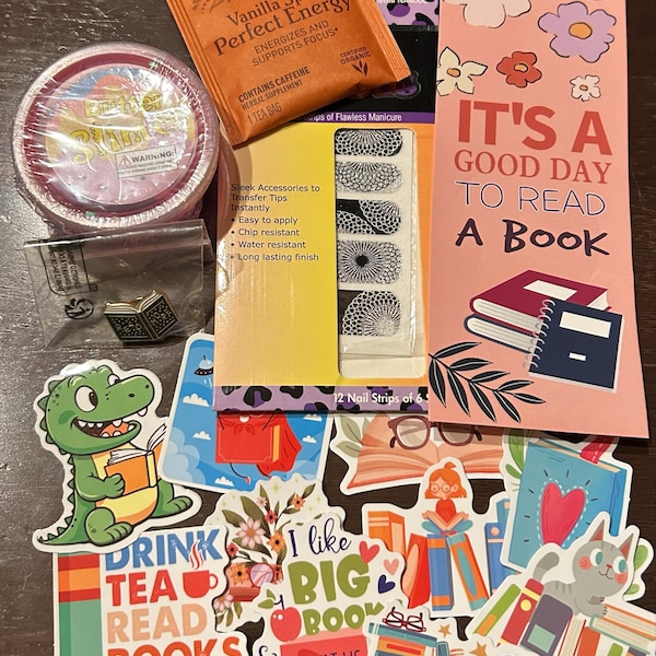 Bookish Grab Bag - Bookish Stickers - Bookish Pin - Slime - Bookmark ...