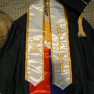 A Custom Satin Graduation Sash & Stoles Graduation Gifts - Etsy