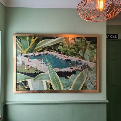 Swimming Pool Print, Summer Art, Botanical Print, Large Wall Art, Extra ...