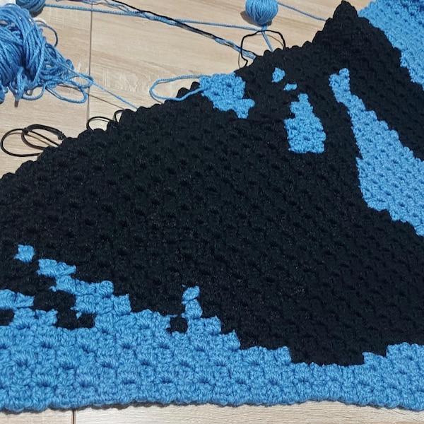 Wolf Howl Graph Crochet Pattern C2C Graphgan + Written Instructions ...