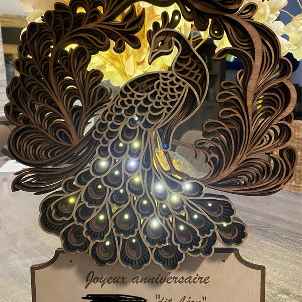 Multilayer Peacock Laser Cut File 3D Layered Peacock Layered Dxf Dwg ...