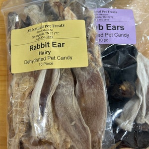 Rabbit Feet Dehydrated 5 Pack Hair on Treats Chews Bone Ear - Etsy